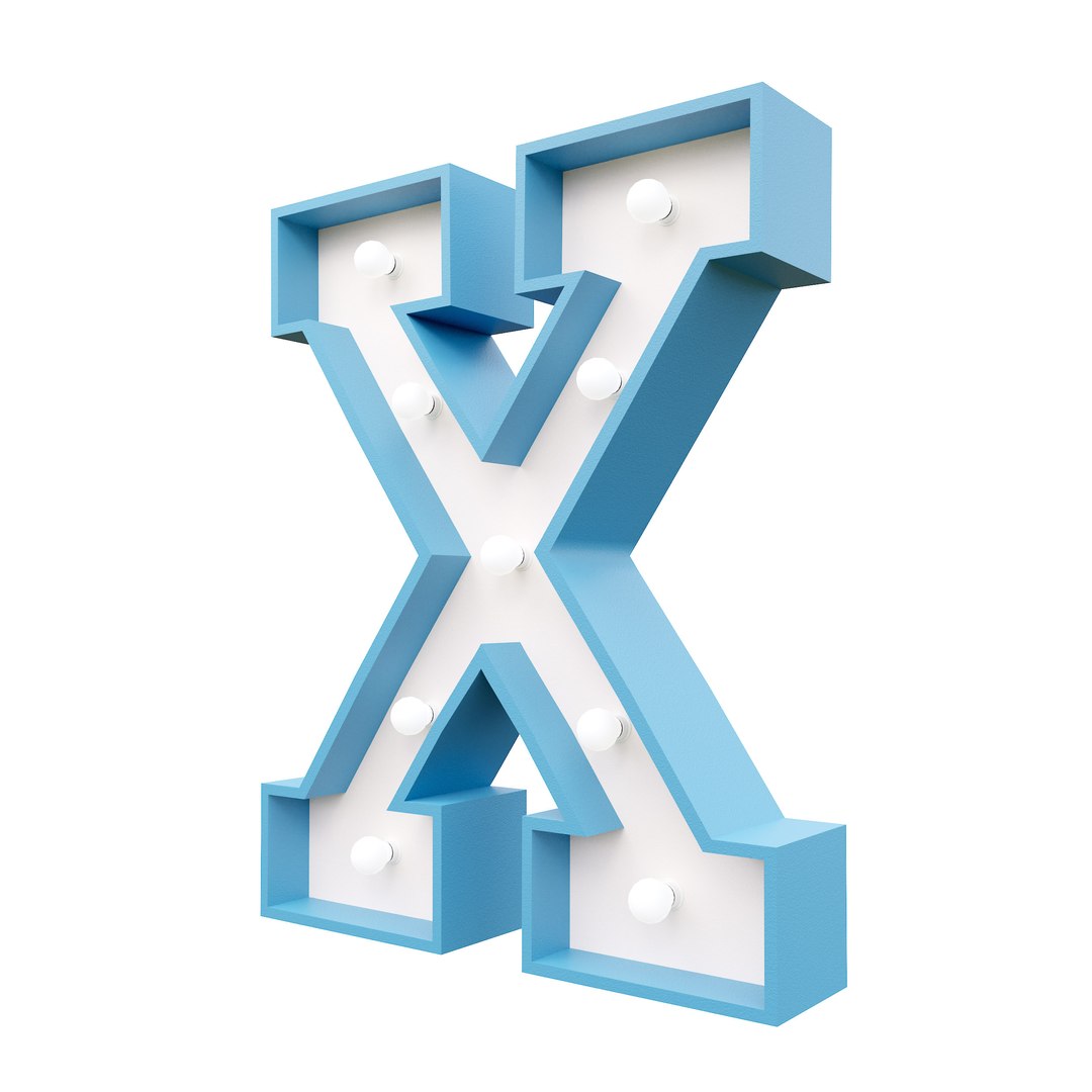 3D Model Marquee Letter X Glow Sign 3dmodel - TurboSquid 1975772