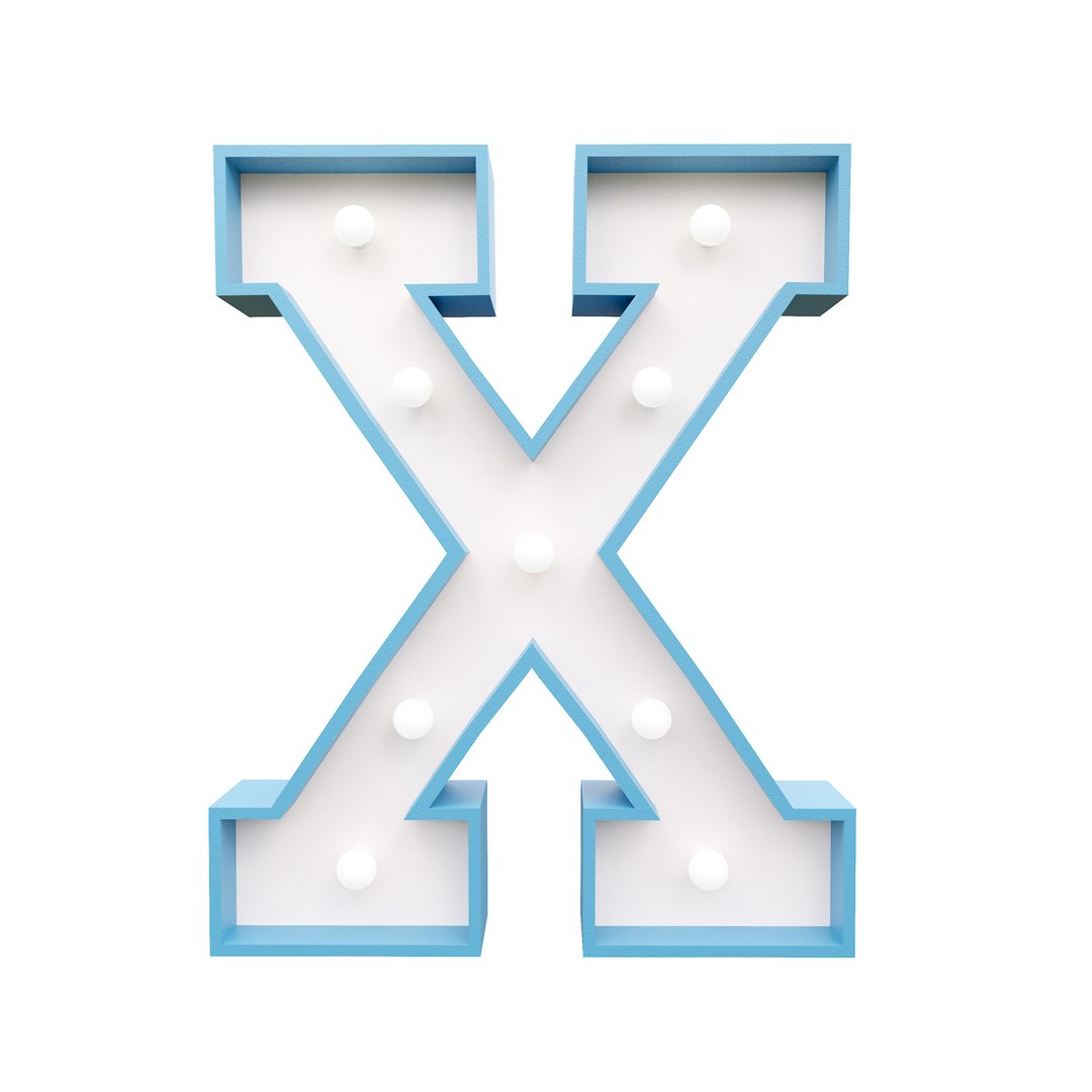 3D Model Marquee Letter X Glow Sign 3dmodel - TurboSquid 1975772