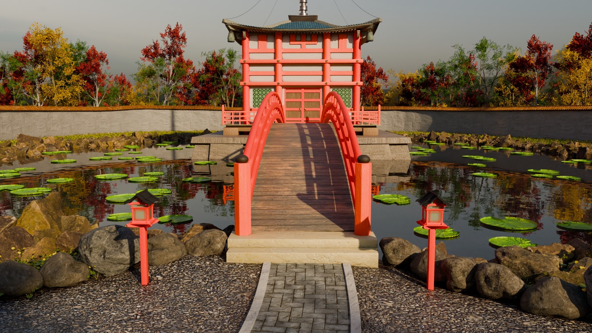 Japanese Temple Scene 3D - TurboSquid 2338828