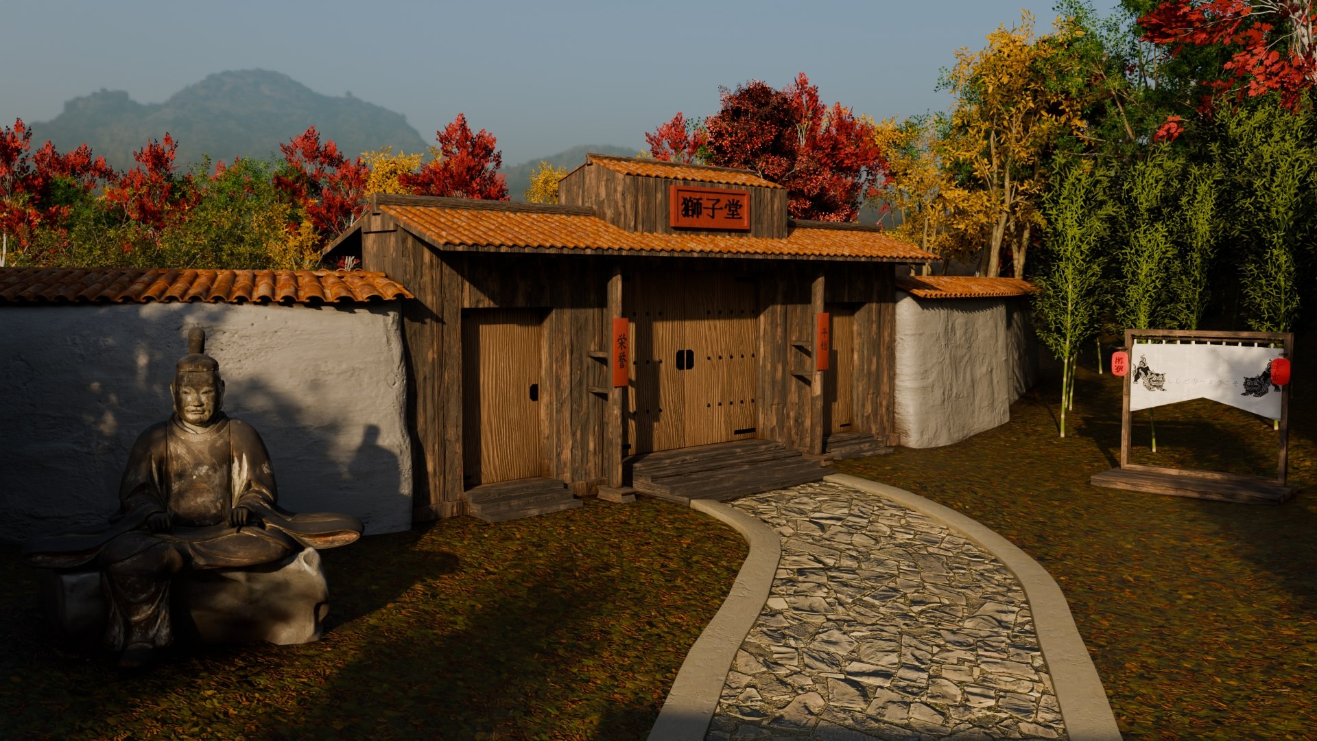 Japanese Temple Scene 3D - TurboSquid 2338828