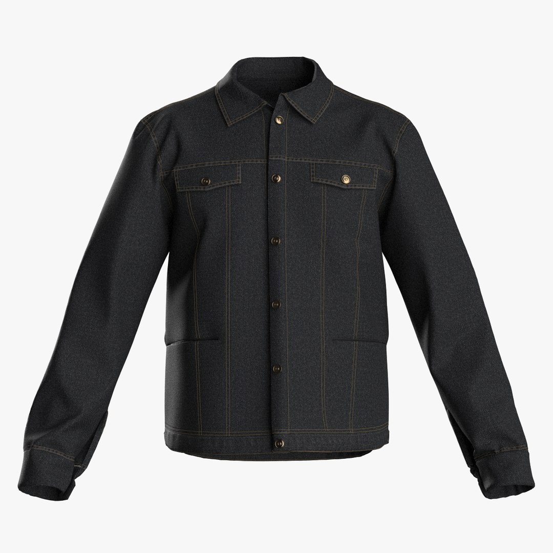 Male Denim Jacket 3D Model - TurboSquid 2173630