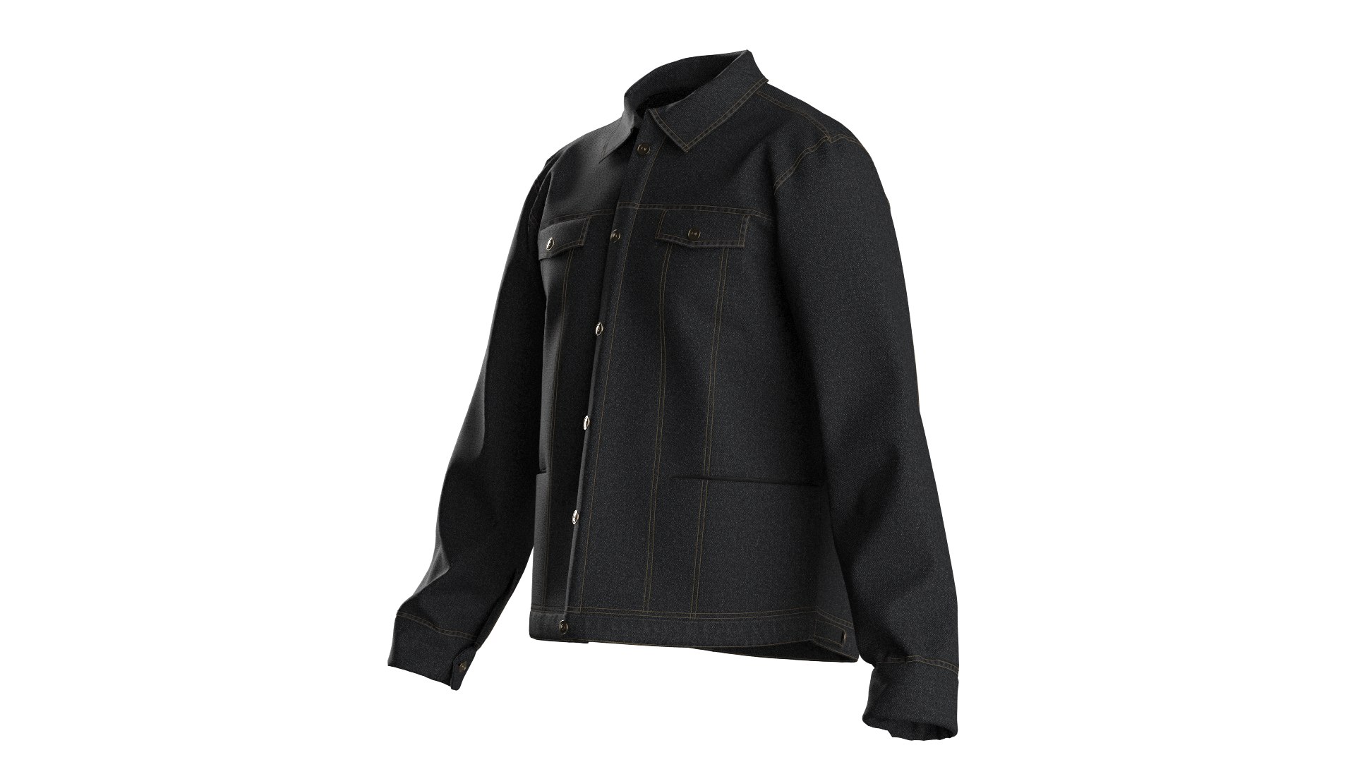 Male denim jacket 3D model - TurboSquid 2173630