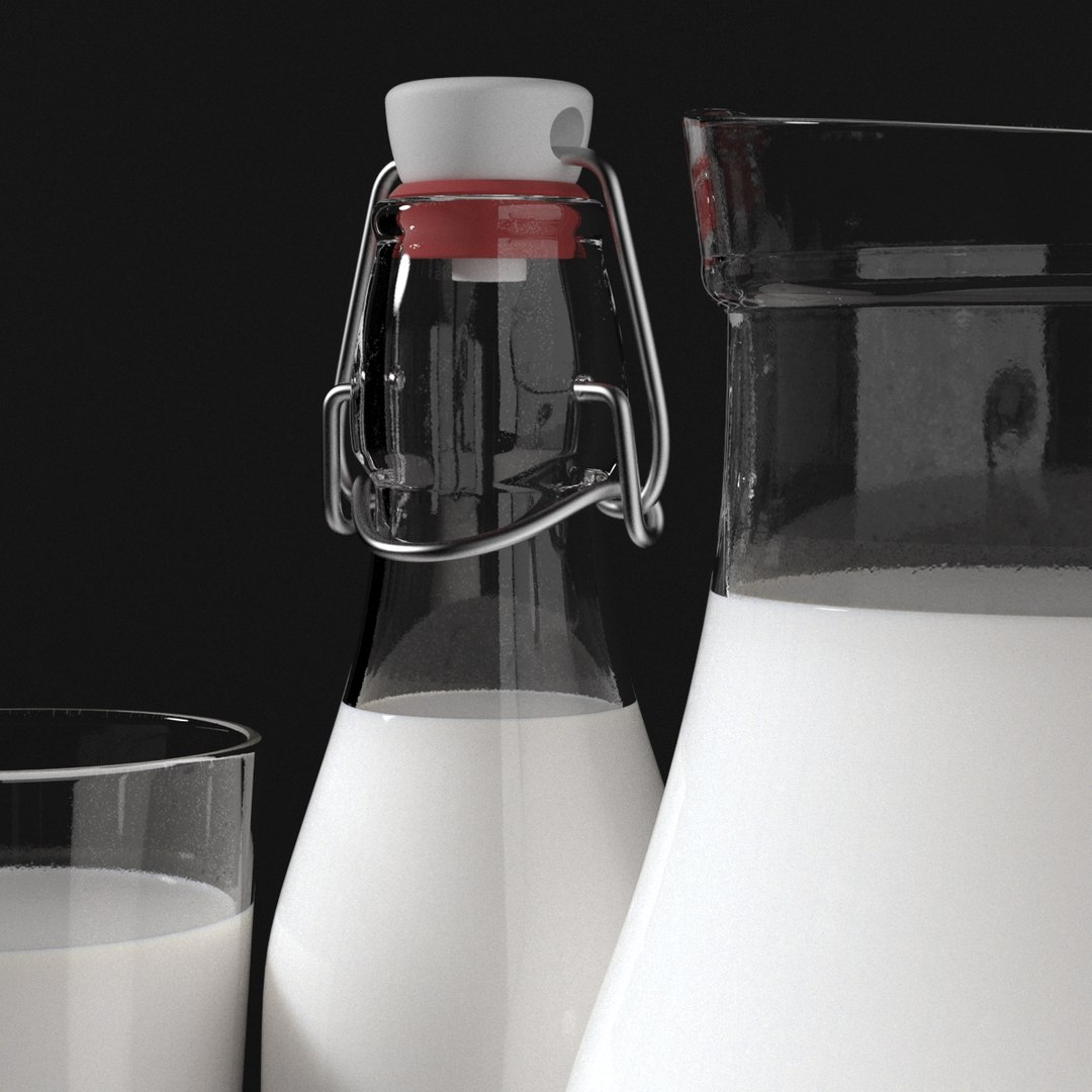 3D Model Realistic Milk Bottles - TurboSquid 1188832