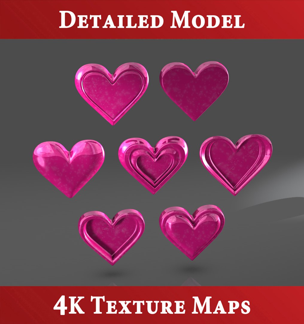 3d heart seven blender model