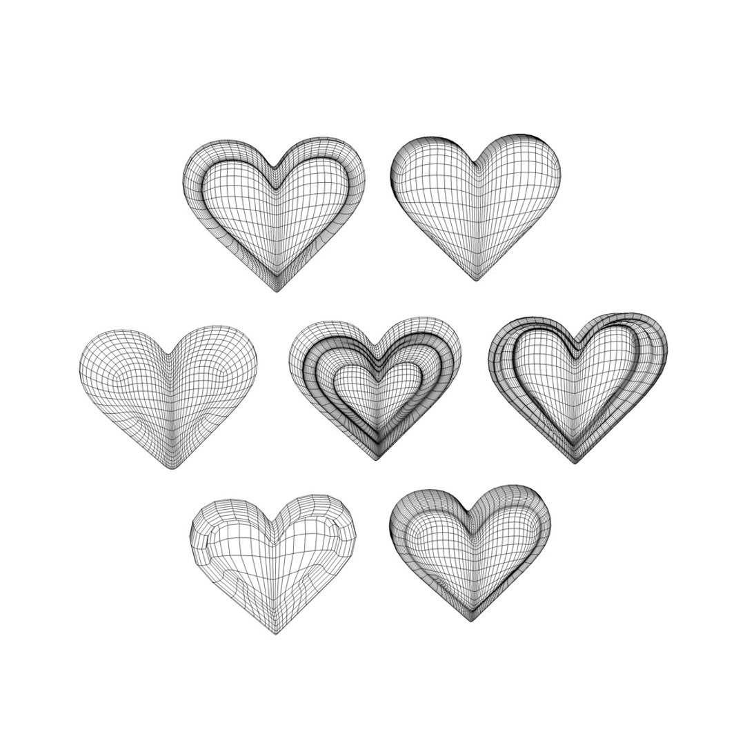 3d heart seven blender model