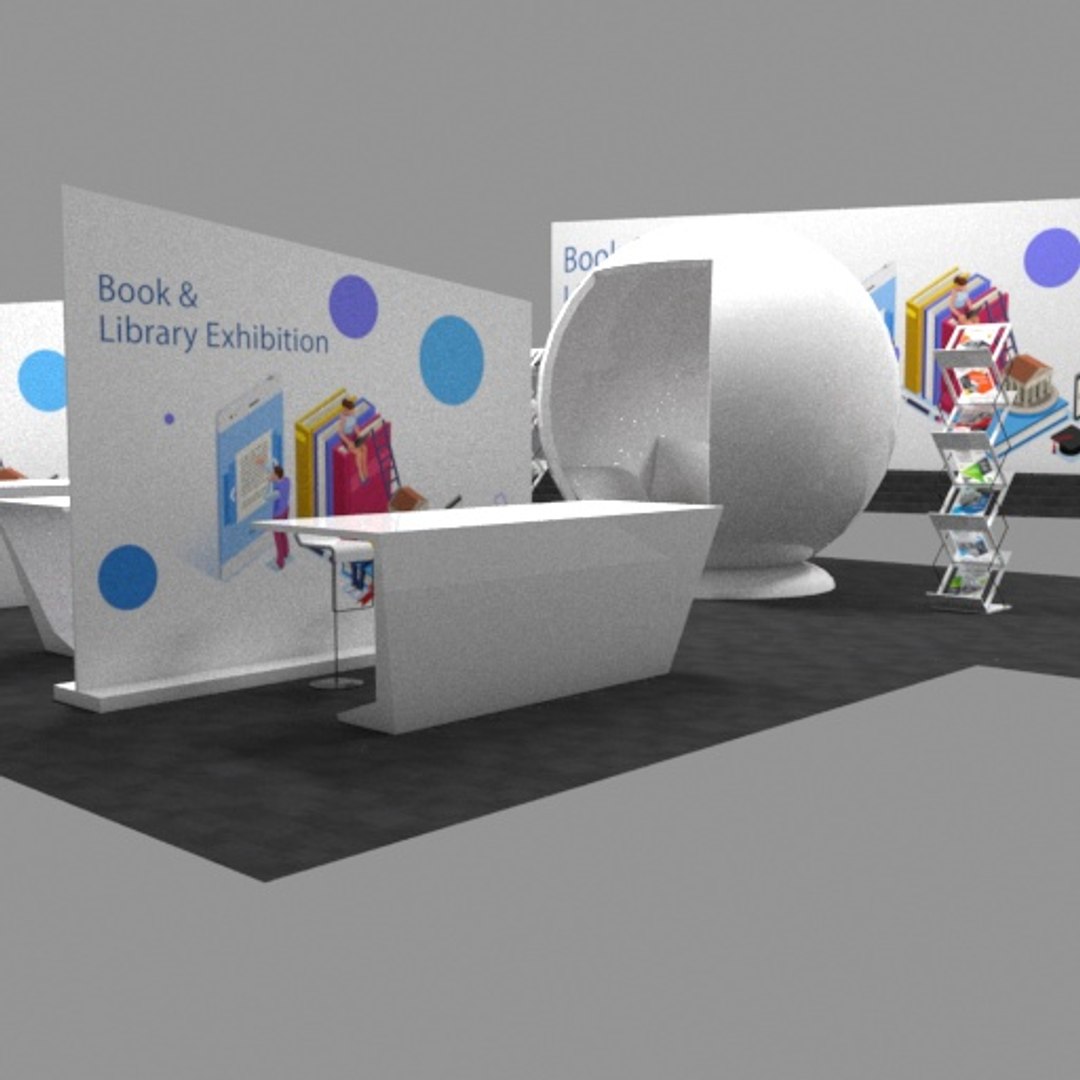 3D Model Design Book Library Exhibition - TurboSquid 1377981