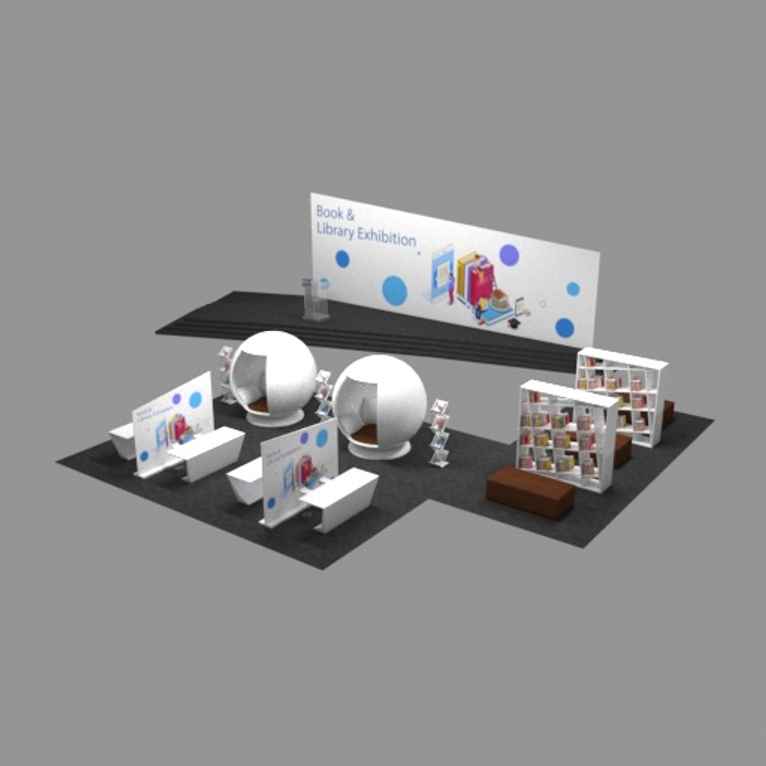 3D Model Design Book Library Exhibition - TurboSquid 1377981