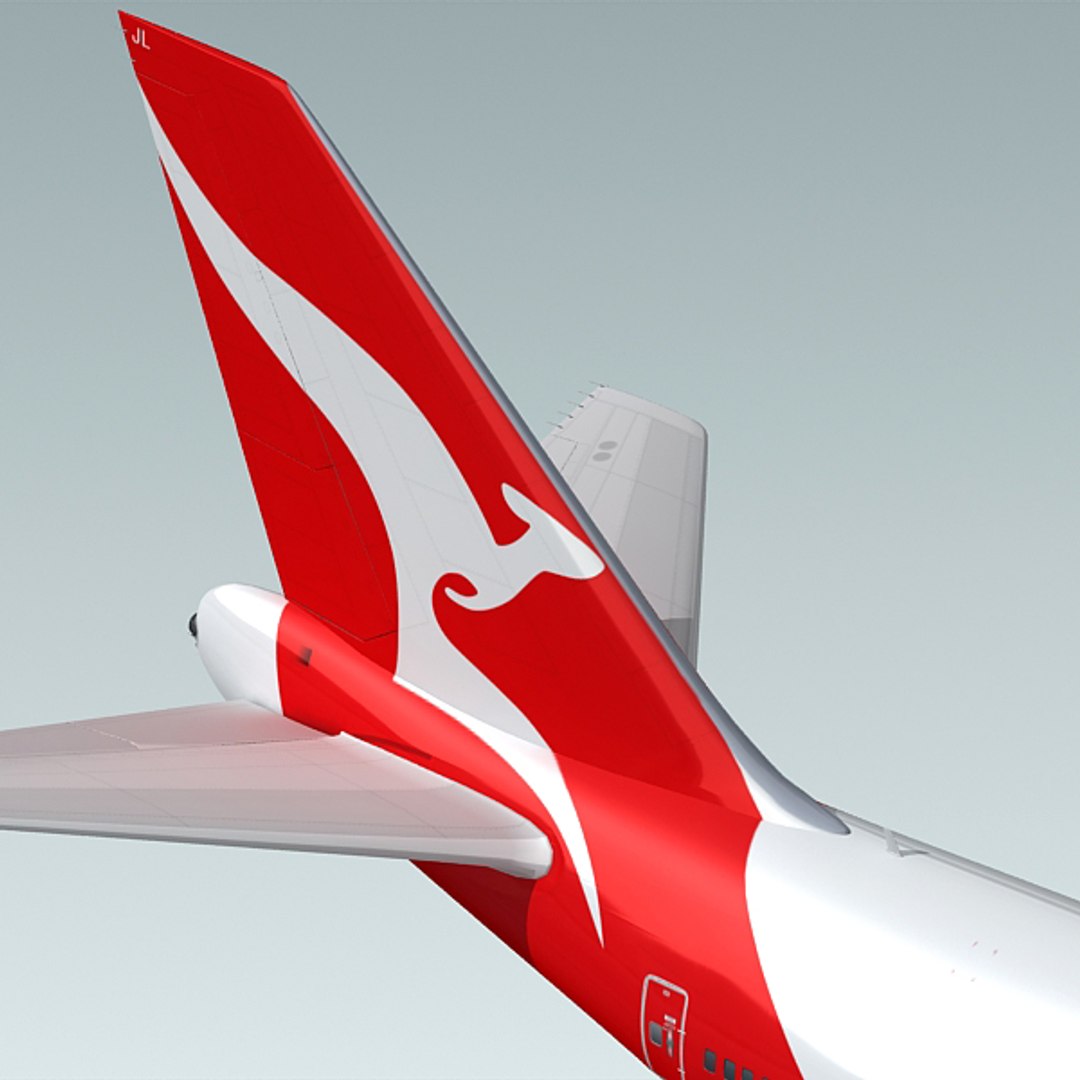 boeing 747-400 plane qantas 3d model