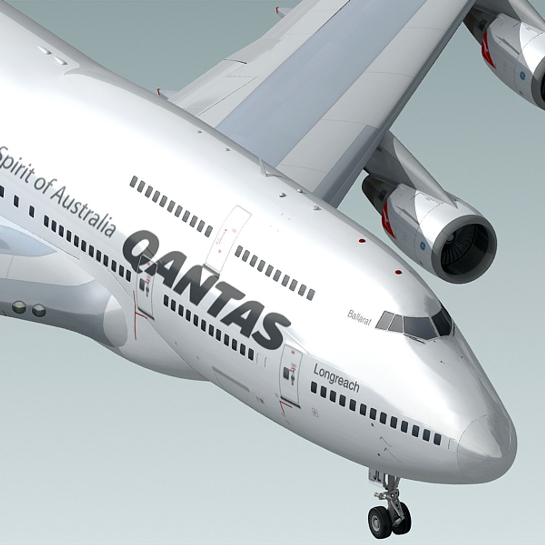 boeing 747-400 plane qantas 3d model
