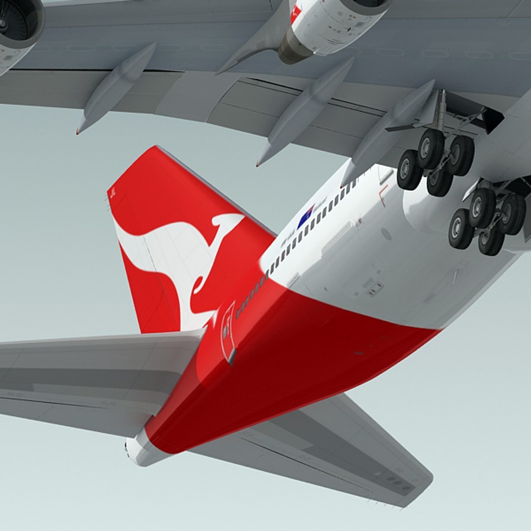 boeing 747-400 plane qantas 3d model