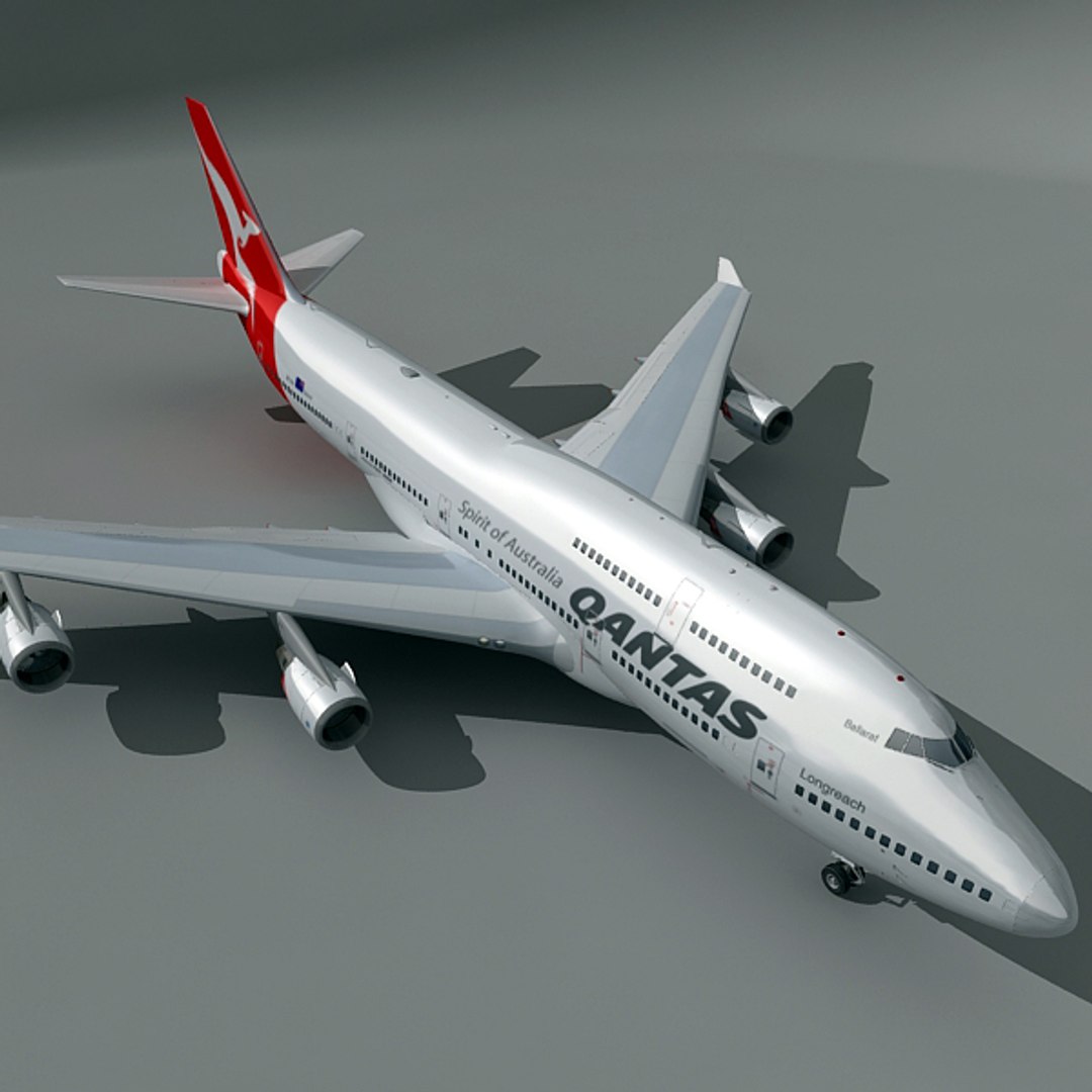 boeing 747-400 plane qantas 3d model