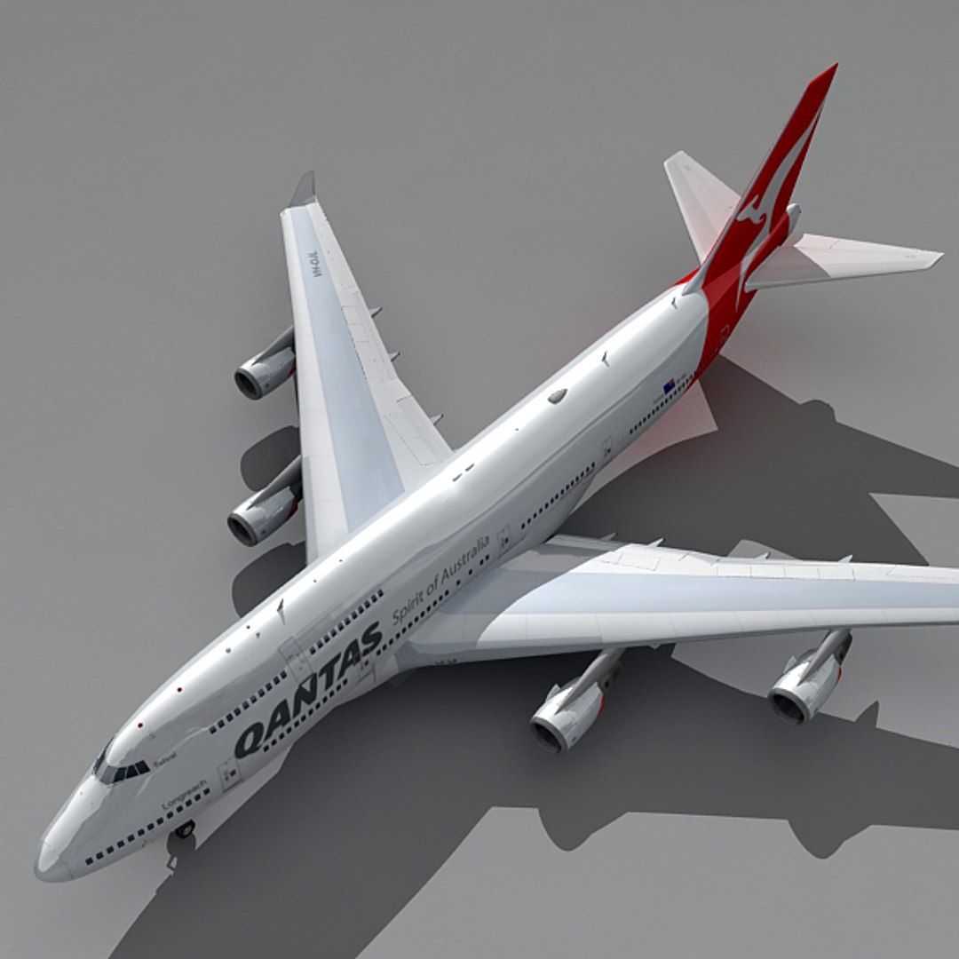 boeing 747-400 plane qantas 3d model