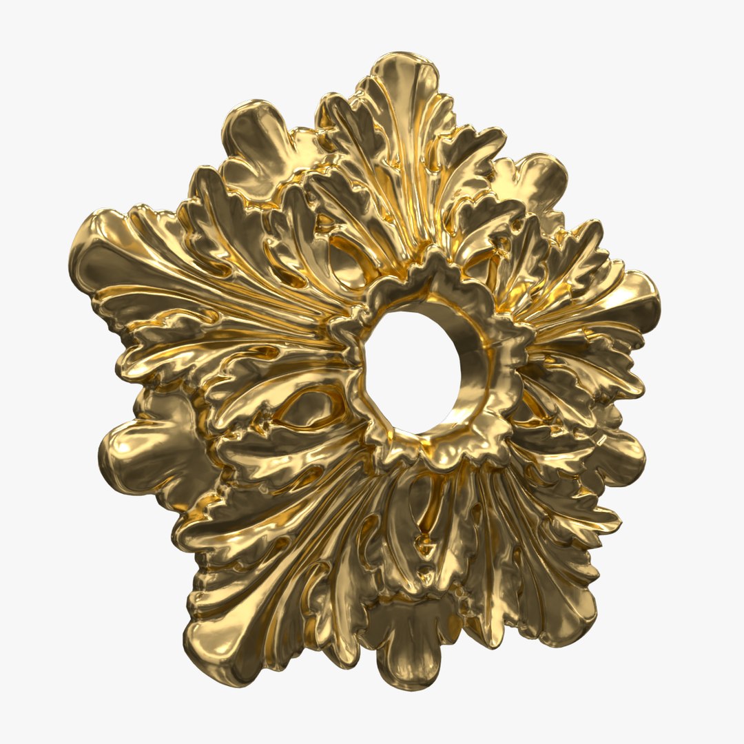 3D Ceiling Sockets Gypsum Plaster DR218 model - TurboSquid 2014448