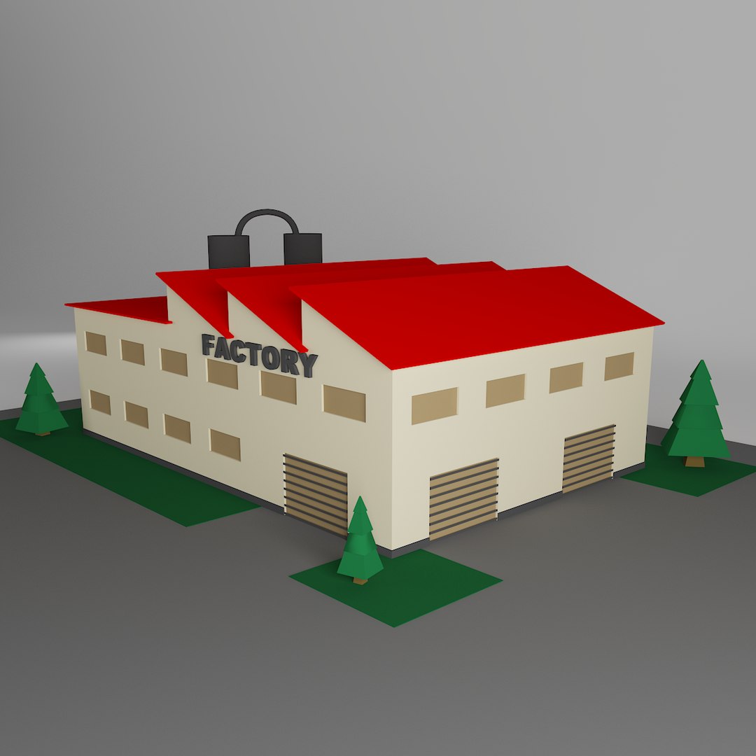 LOWPOLY FACTORY 3D Model - TurboSquid 1948404