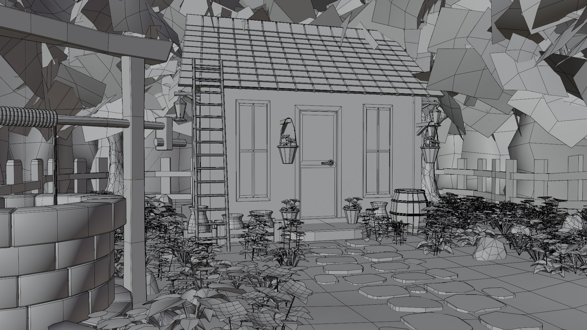 3D Red House Scene - TurboSquid 2023711