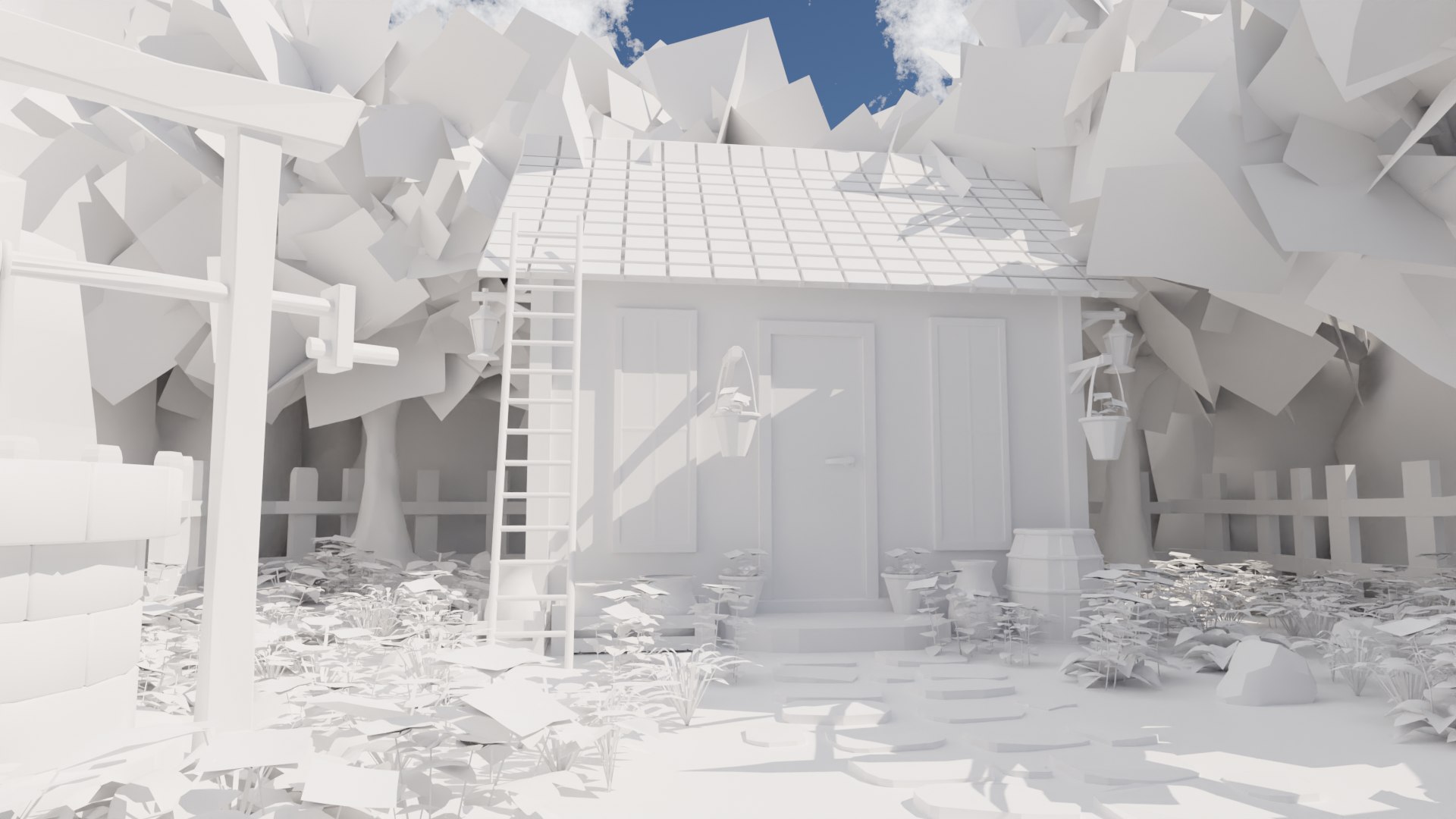 3D Red House Scene - TurboSquid 2023711