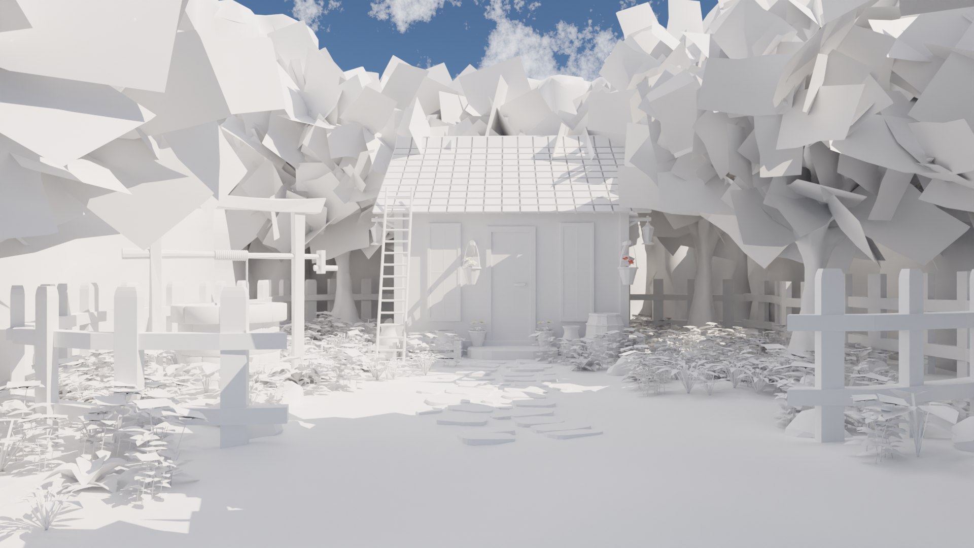 3D Red House Scene - TurboSquid 2023711