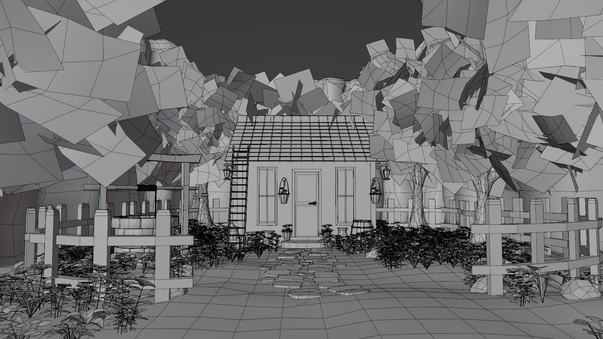 3D Red House Scene - TurboSquid 2023711