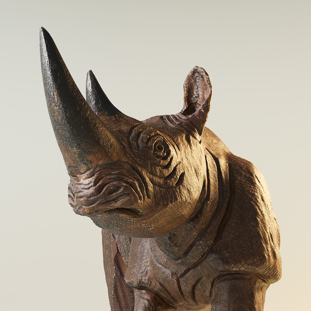 Wooden Rhino Decoration 3D Model - TurboSquid 2187670