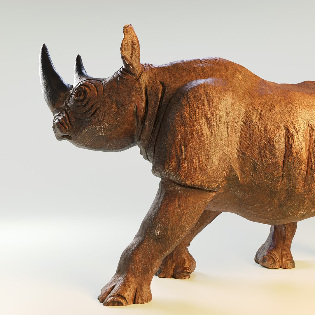 Wooden Rhino Decoration 3D Model - TurboSquid 2187670