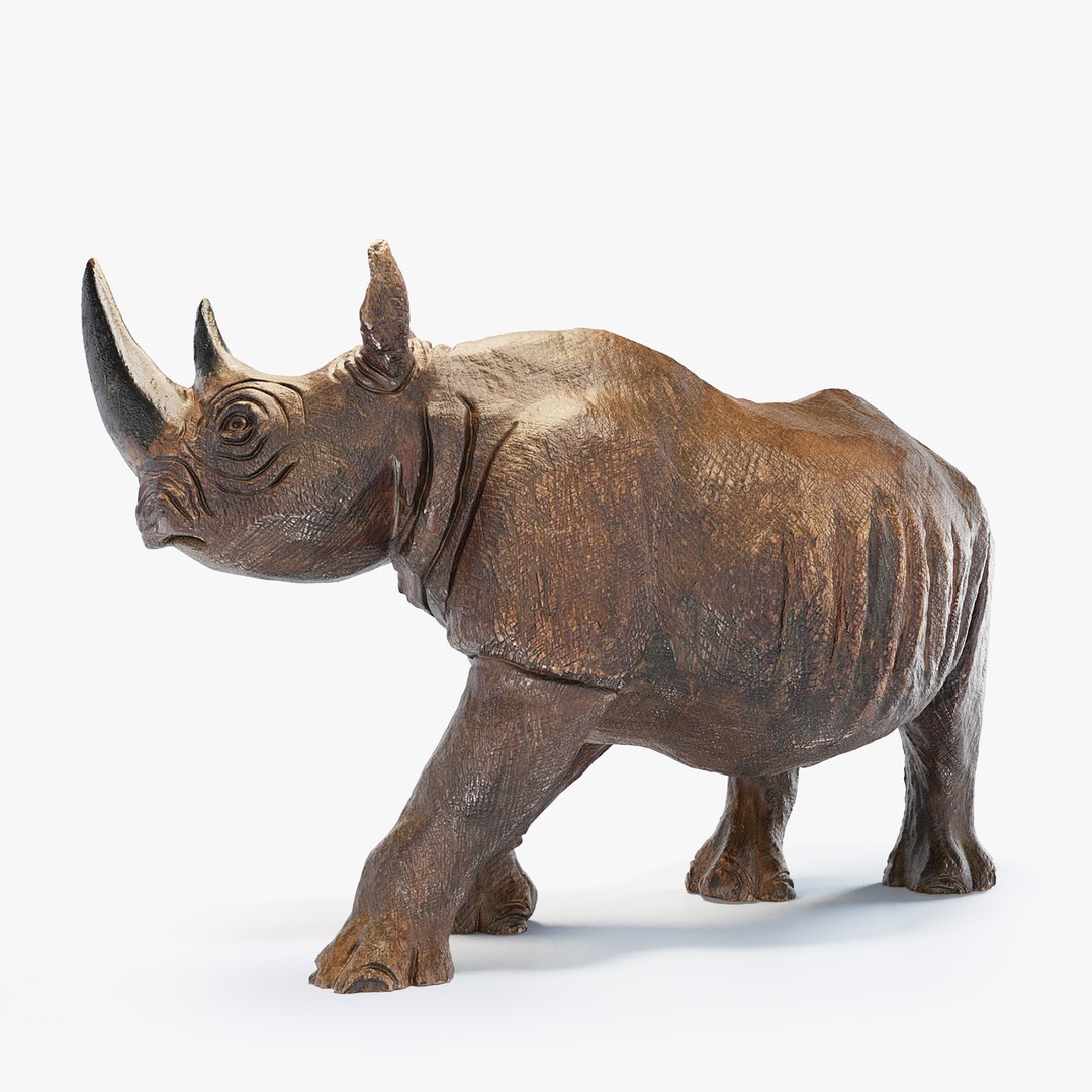 Wooden Rhino Decoration 3D Model - TurboSquid 2187670