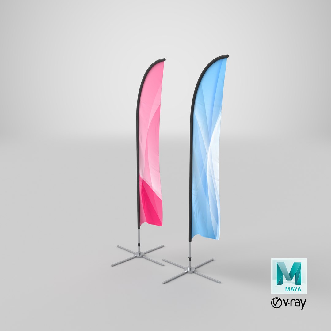 Flag banner 3D model - TurboSquid 1712044