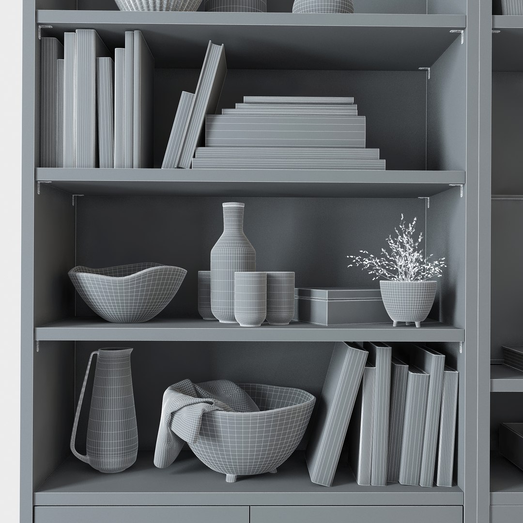 3d Room Board Bookcases Accessories Model