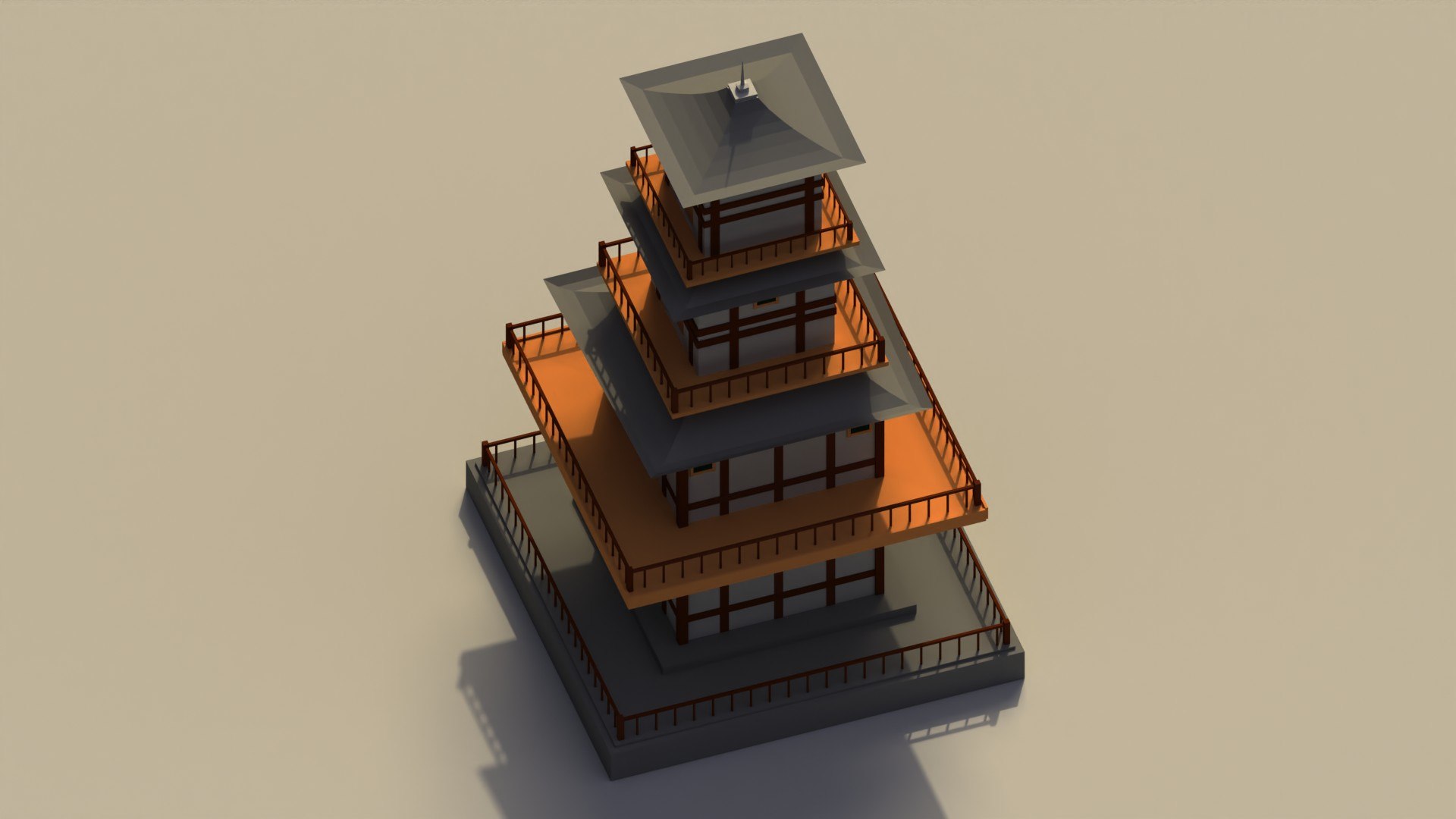 3D Low Poly Japanese Pagoda - TurboSquid 2102699