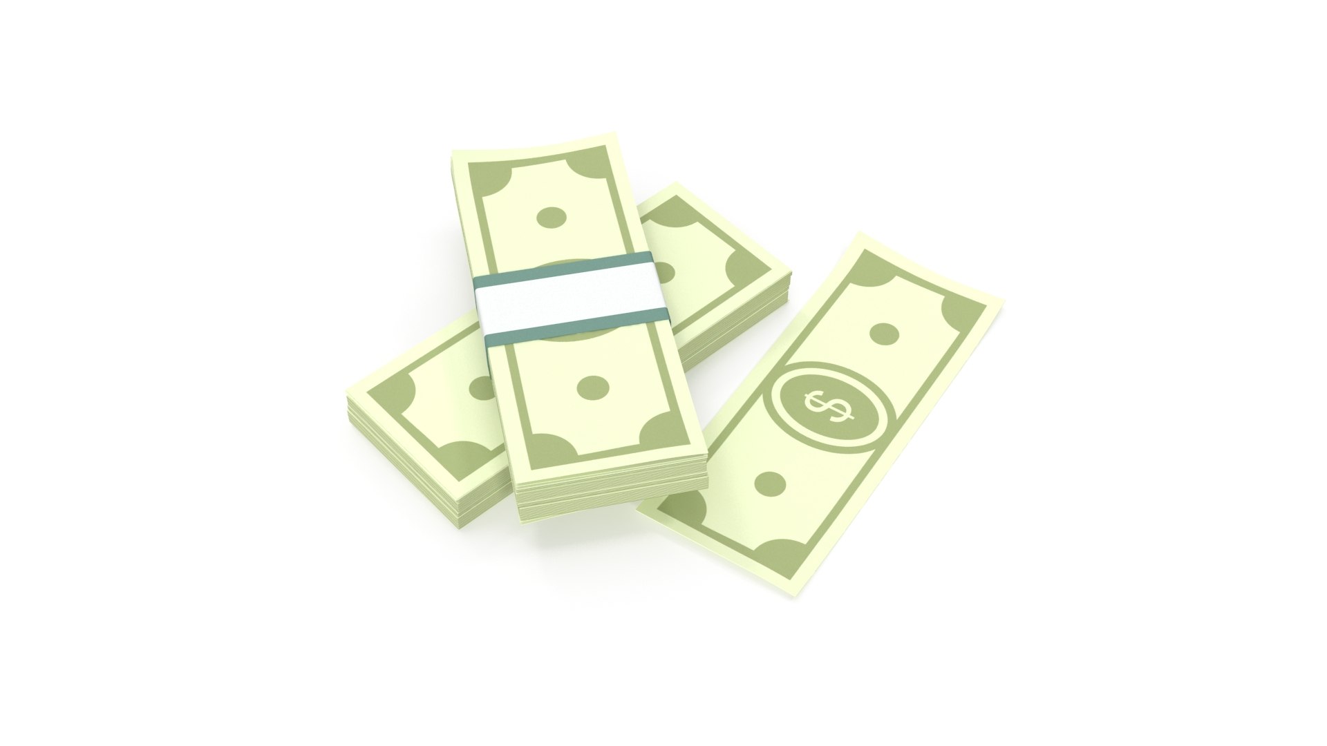 3D Stylized Wad Of Money - TurboSquid 2305617