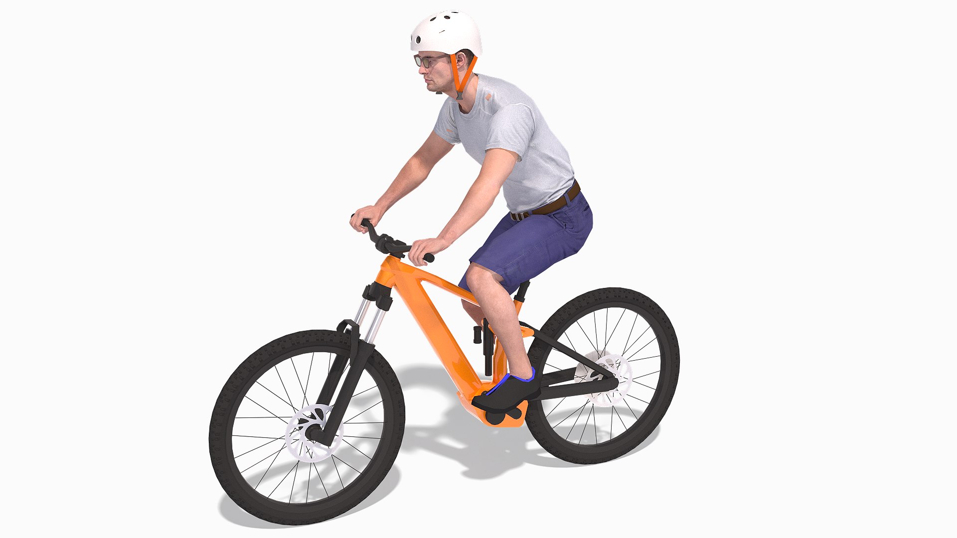 3D Male Cyclist Electric Mountain Bike Model - TurboSquid 1835794
