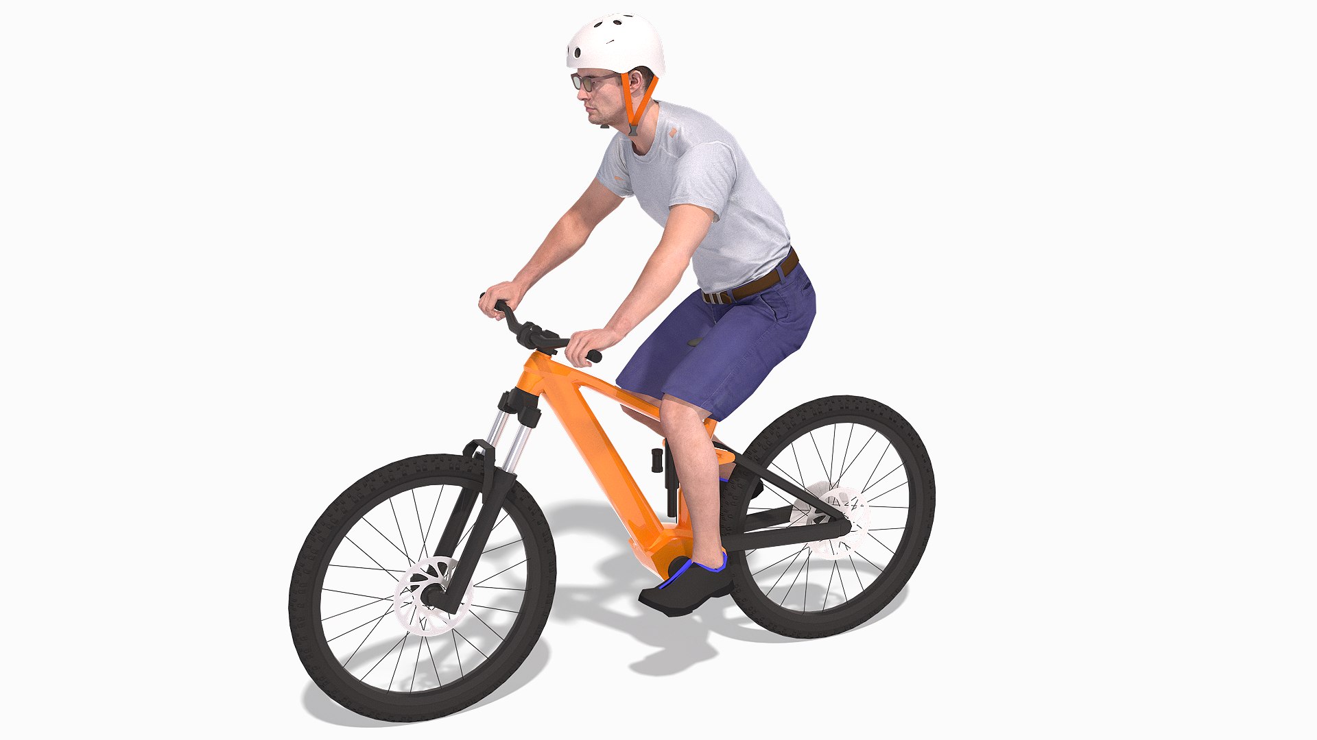 3D Male Cyclist Electric Mountain Bike Model - TurboSquid 1835794