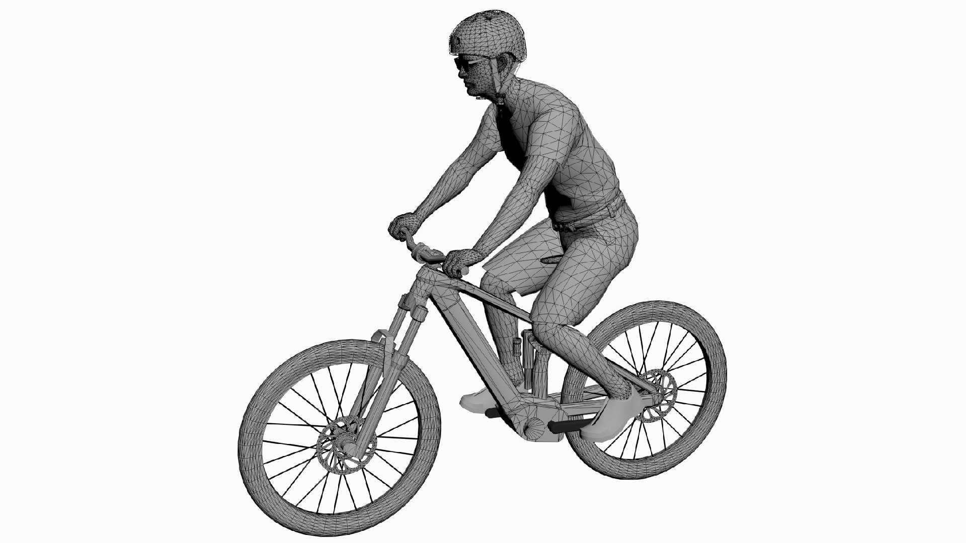 3D Male Cyclist Electric Mountain Bike Model - TurboSquid 1835794