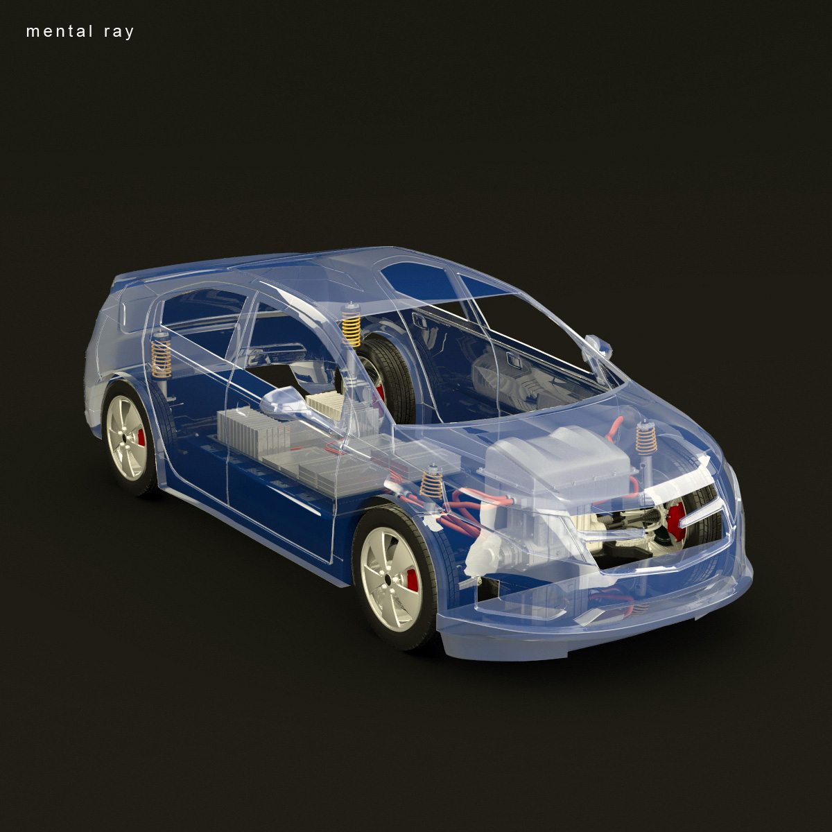 3d electric car x-ray