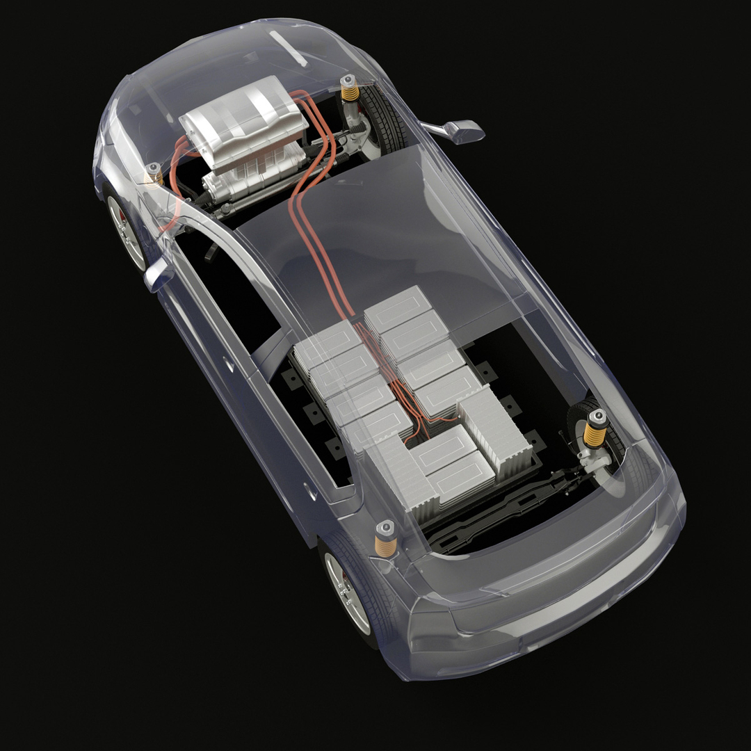 3d electric car x-ray