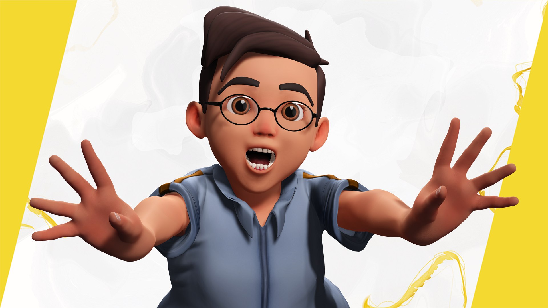 Cartoon Smart Boy With Glasses Cute Stylized Kid 3D - TurboSquid 2349066