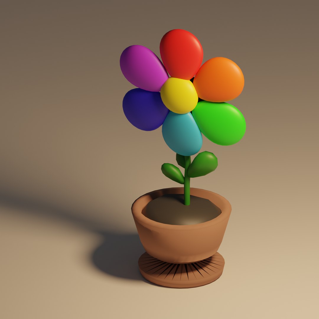 3D model Rainbow Flower - TurboSquid 1908749