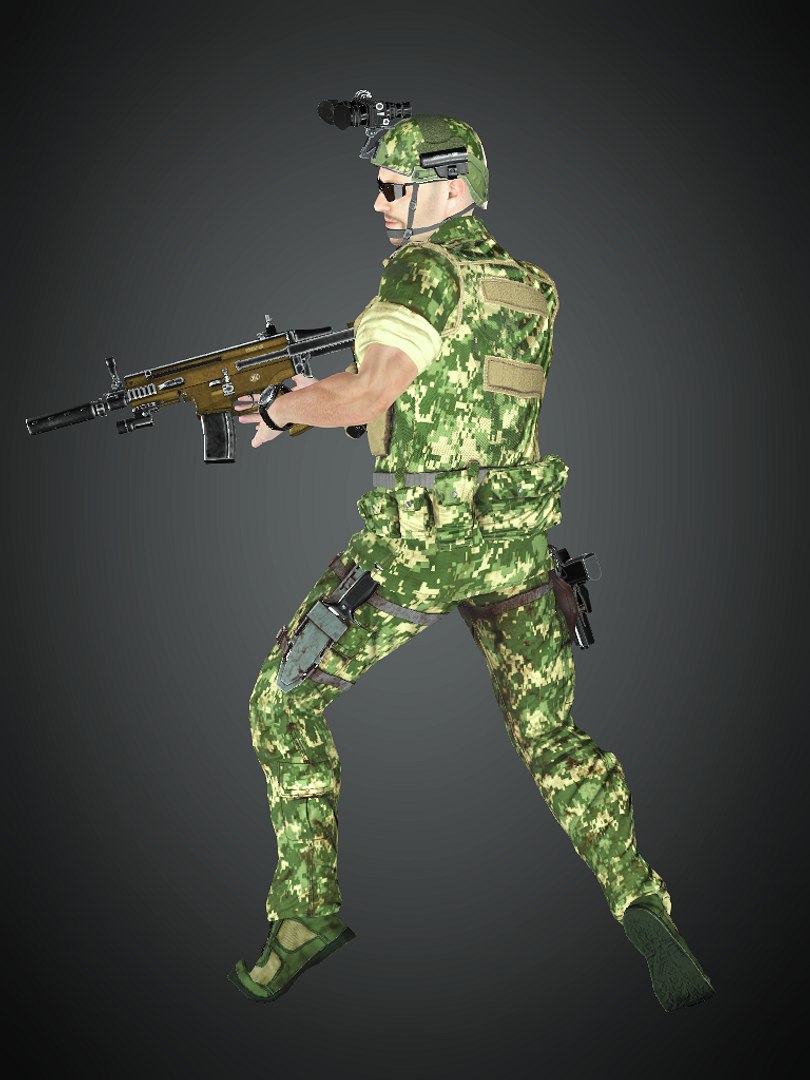 3D Realistic Rigged Military Special Force Soldier Man Character 3D ...
