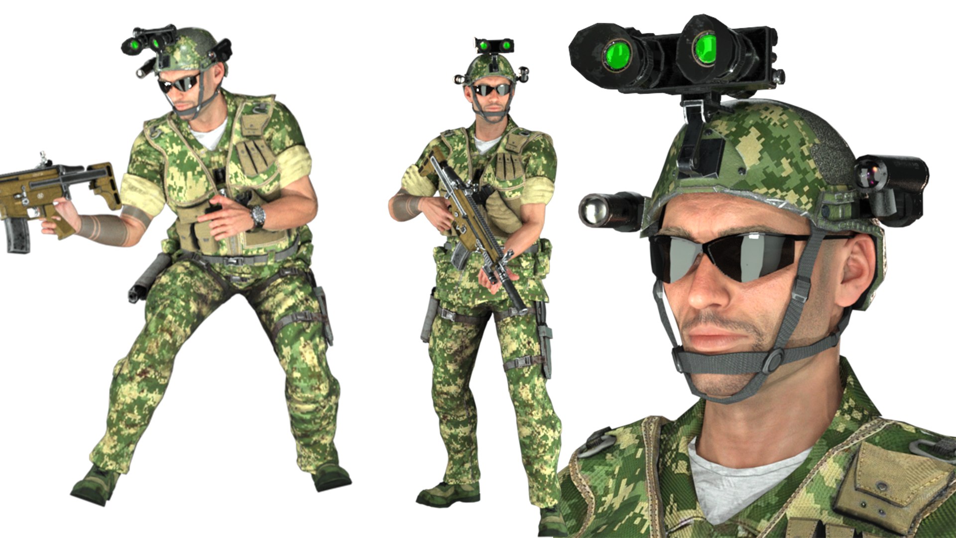 3D Realistic Rigged Military Special Force Soldier Man Character 3D ...