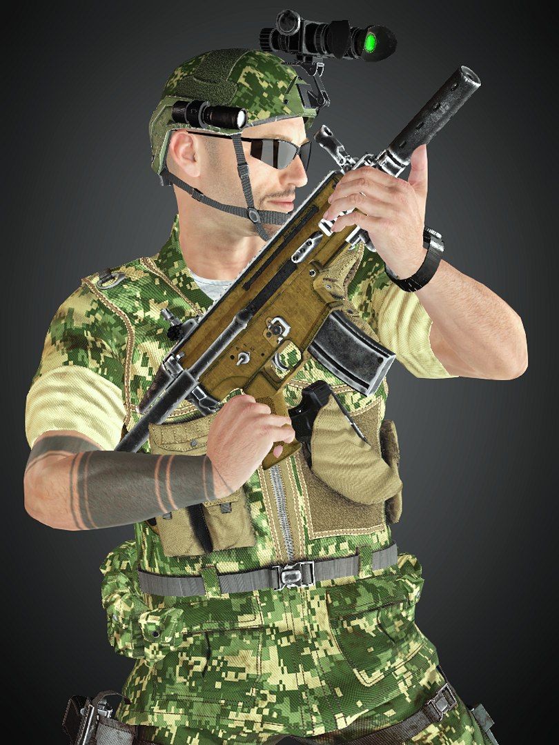 3D Realistic Rigged Military Special Force Soldier Man Character 3D ...