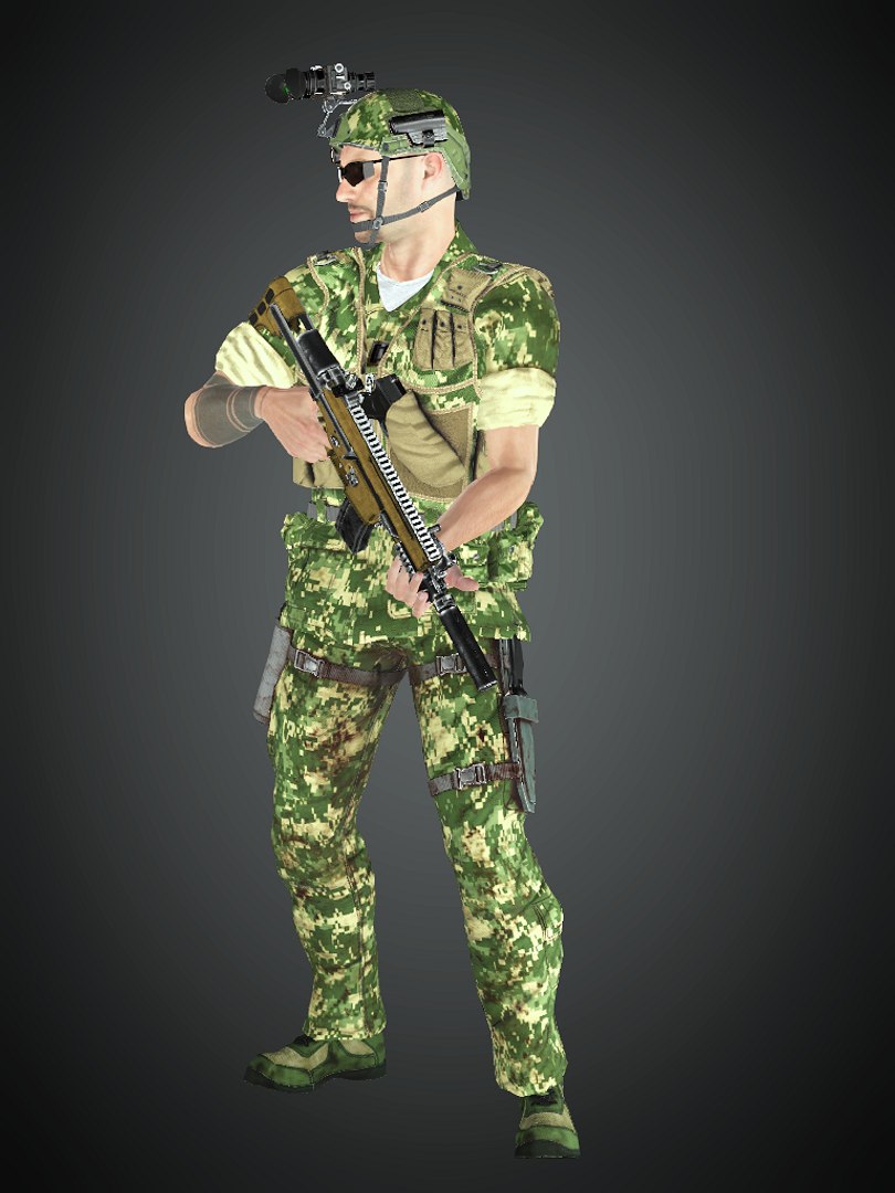 3D Realistic Rigged Military Special Force Soldier Man Character 3D ...