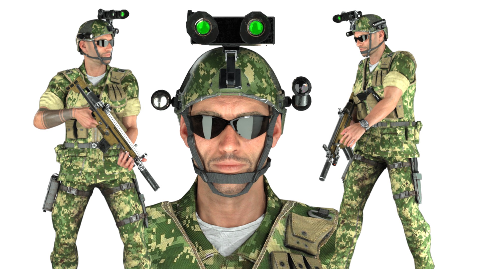 3D Realistic Rigged Military Special Force Soldier Man Character 3D ...