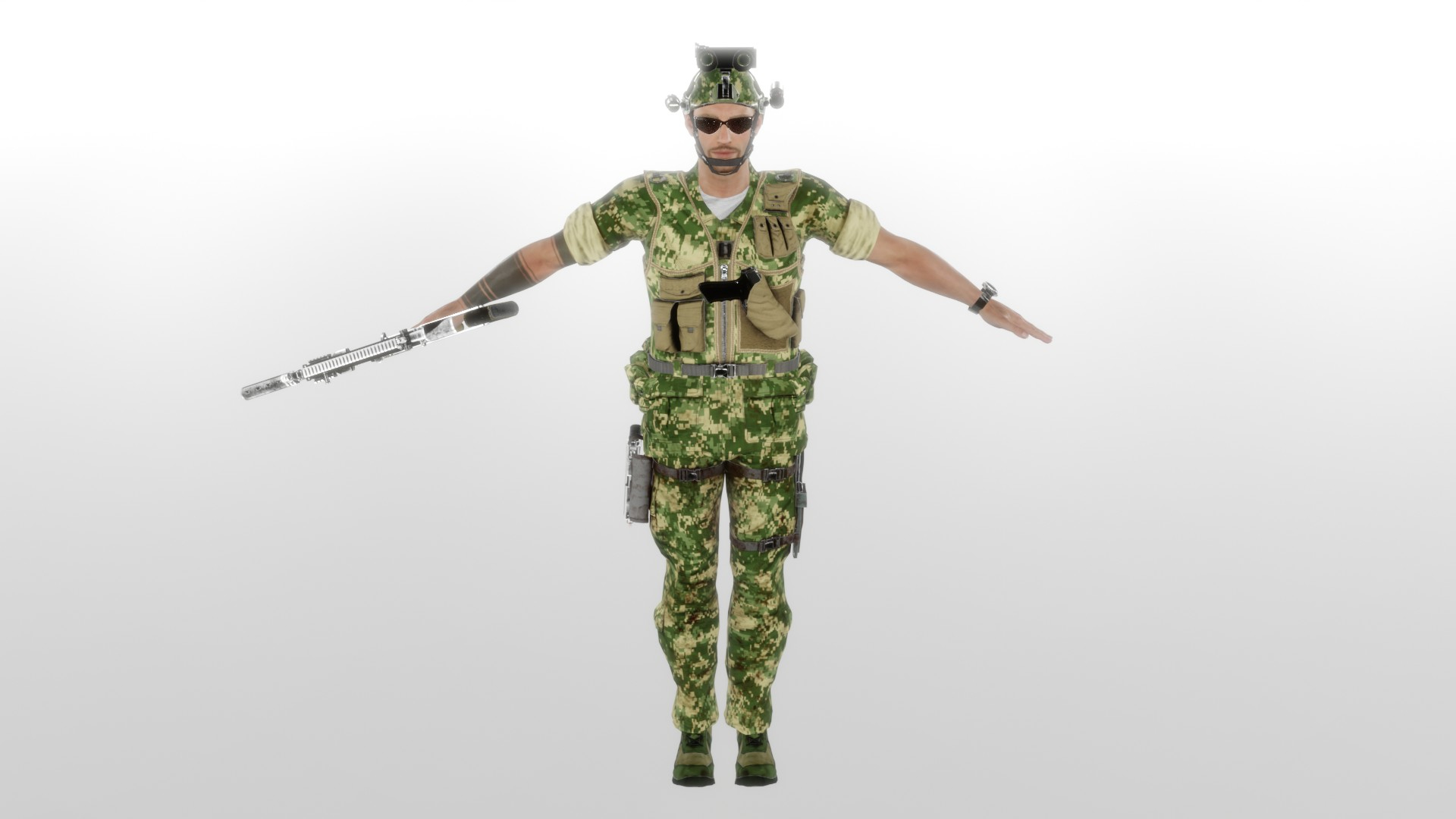 3d Realistic Rigged Military Special Force Soldier Man Character 3d