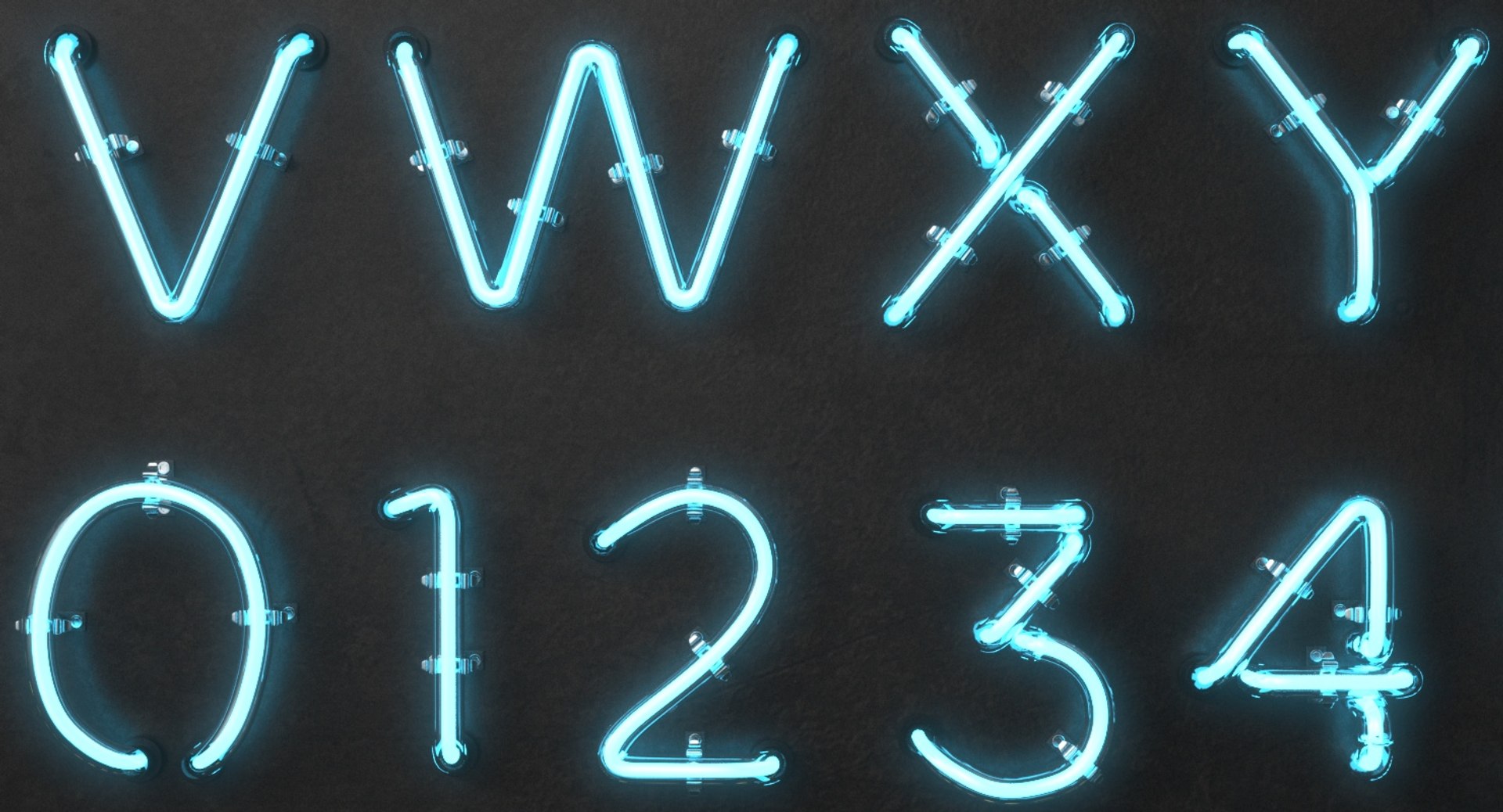 3D neon alphabet model - TurboSquid 1273983