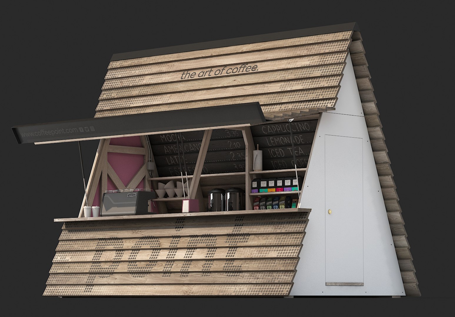 3D Coffee Shop Kiosk - TurboSquid 1628709