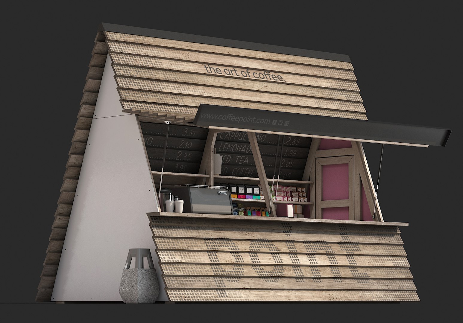 3D Coffee Shop Kiosk - TurboSquid 1628709
