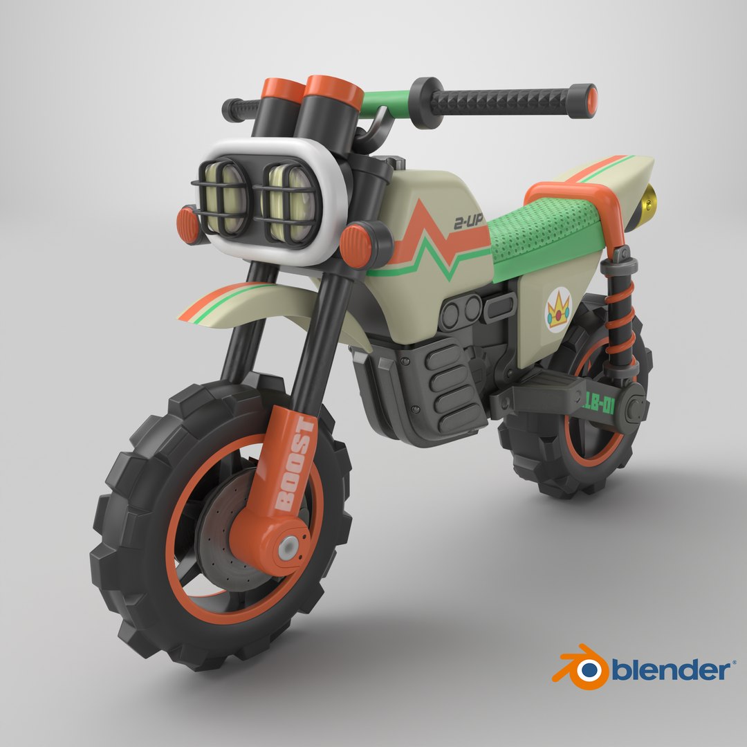 Mario Kart World Princess Peach Bike 3D Model - TurboSquid 2413583