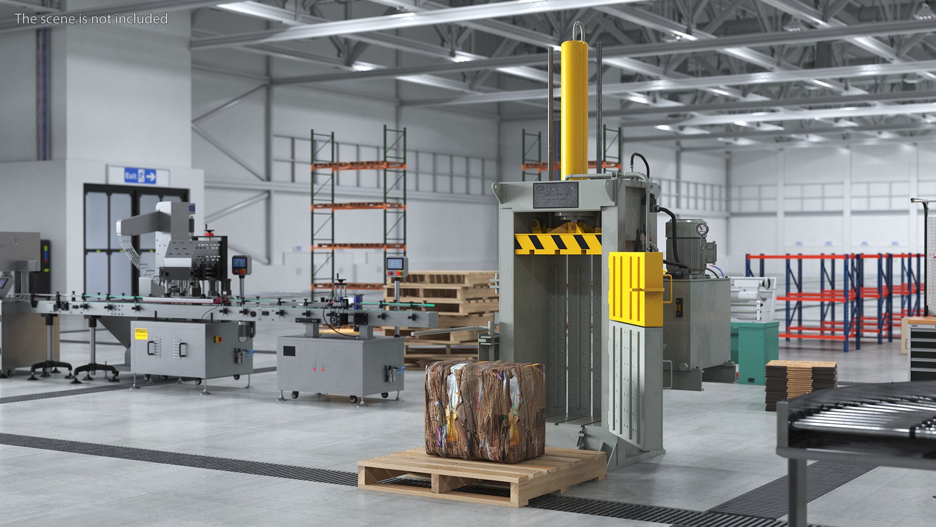 3D Bailing Machine Grey With Cardboard Briquette - TurboSquid 2274935