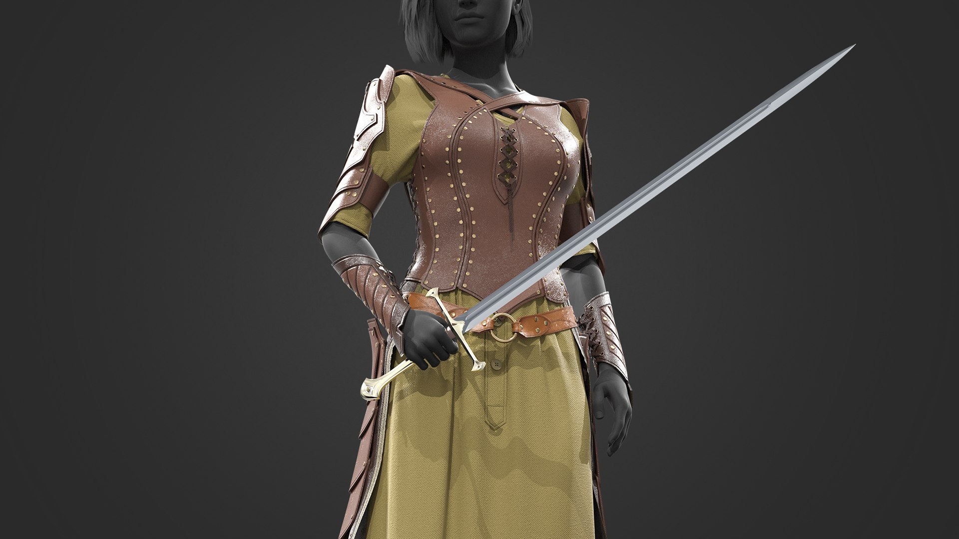 3D Model Female Medieval Armor 1 - TurboSquid 1982376