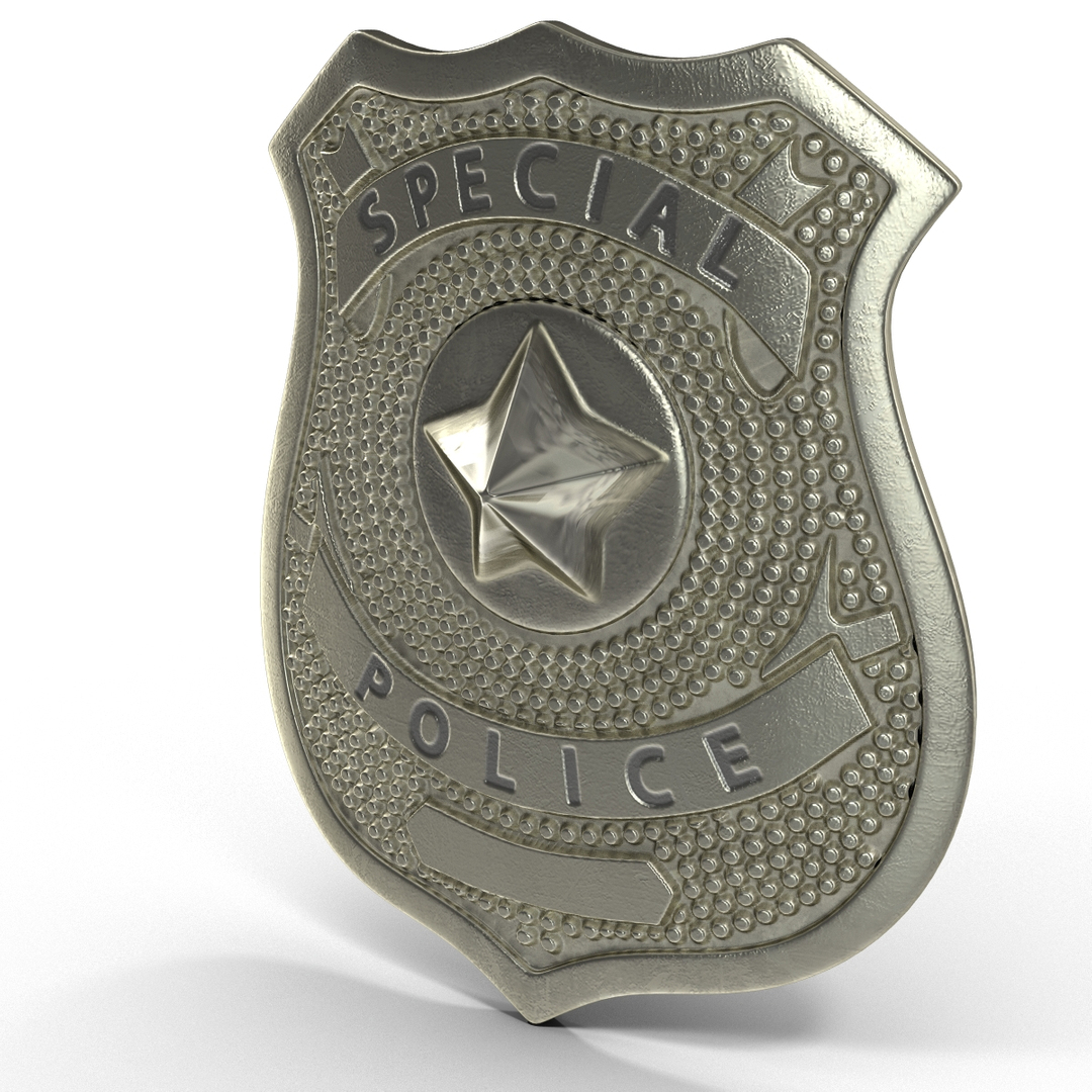 3d Model Special Police Hat Badge