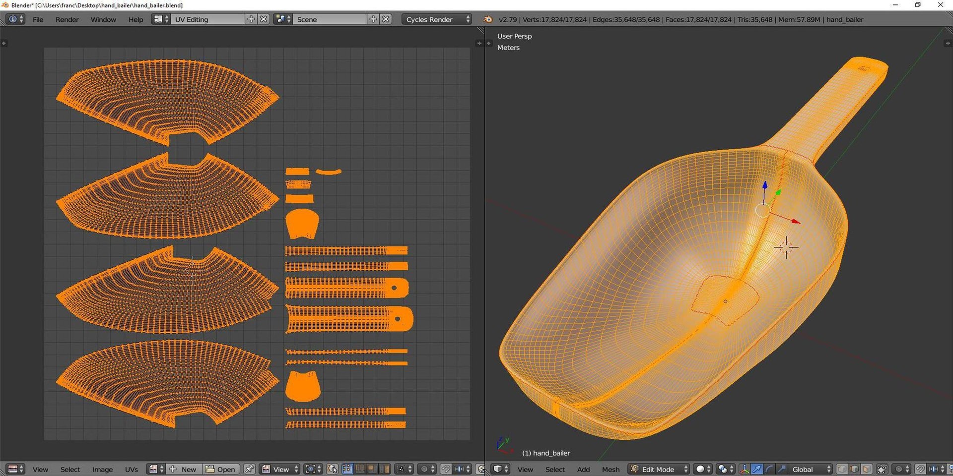 Hand bailer 3D model - TurboSquid 1655312